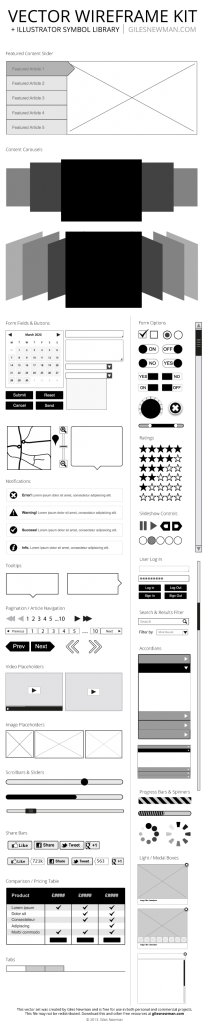 Free Vector Wireframe Kit - Free for commercial use